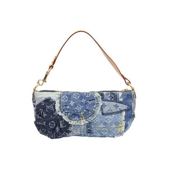 Louis Vuitton | Bags | Louis Vuitton Denim Patchwork Monogram Pochette ...